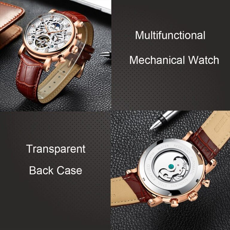 KINYUED Brand Men’s Watch Automatic Mechanical Flying Tourbillon ...